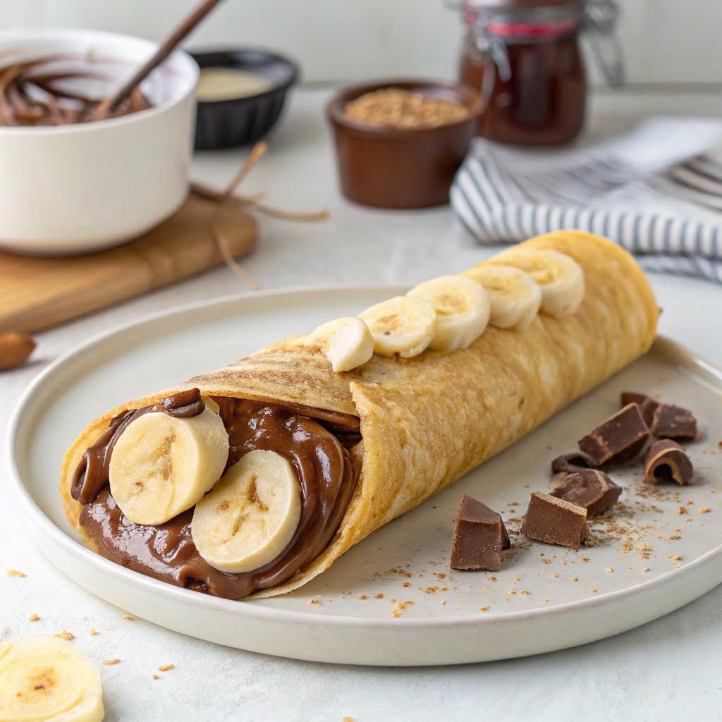 Choco-Banana Crêpe Roll - Tasty Family Recipes